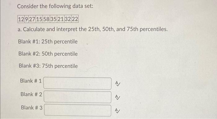 Solved Consider the following data set: 129271558 35213222 | Chegg.com