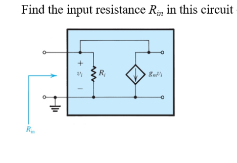 Solved Find the input resistance R_(in ) ﻿in this circuit | Chegg.com
