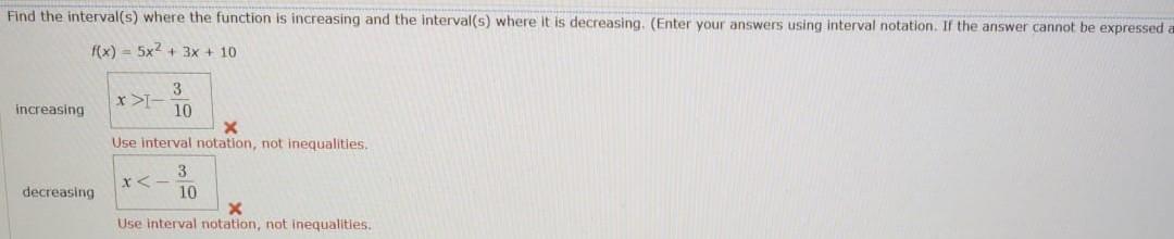 Solved Find the interval(s) where the function is increasing | Chegg.com
