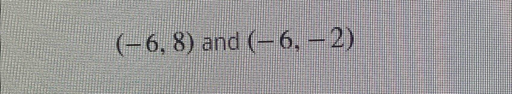 Solved (-6,8) ﻿and (-6,-2) ﻿Slope | Chegg.com