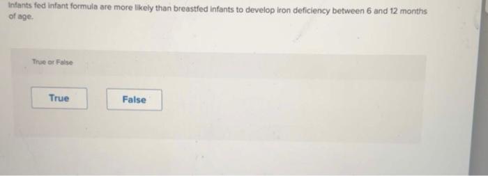 Solved Infants fed infant formula are more likely than | Chegg.com