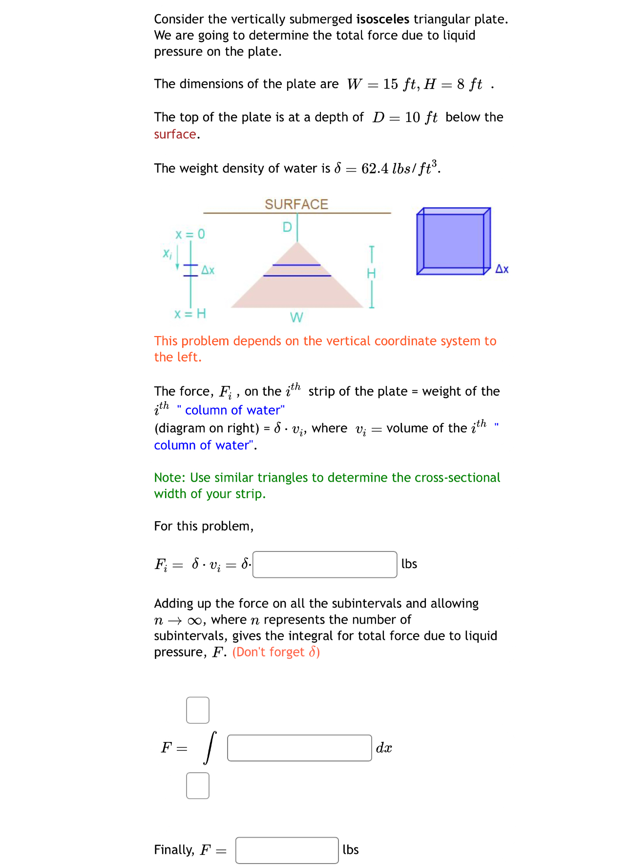 Solved Consider the vertically submerged isosceles | Chegg.com
