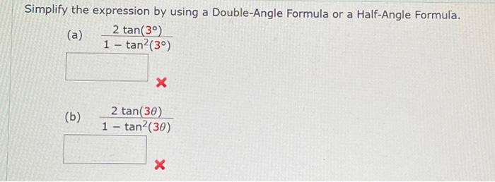 Solved Simplify the expression by using a Double-Angle | Chegg.com