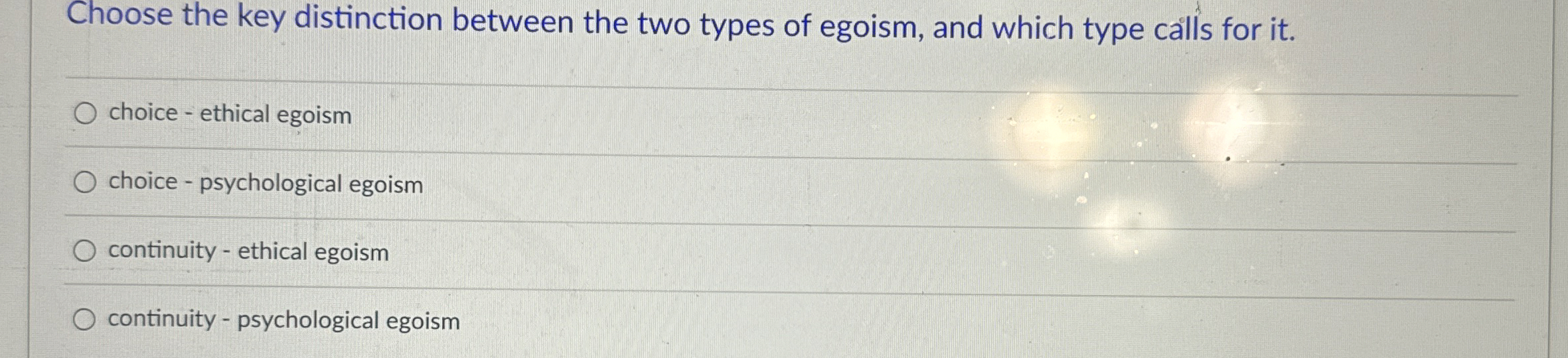 Solved Choose the key distinction between the two types of | Chegg.com
