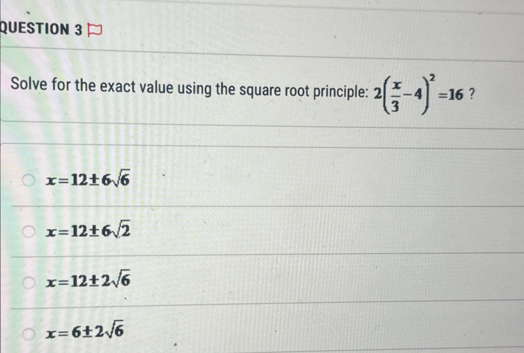 Solved QUESTION 3Solve for the exact value using the square | Chegg.com
