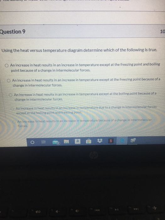 Solved Question 9 10 Using the heat versus temperature | Chegg.com