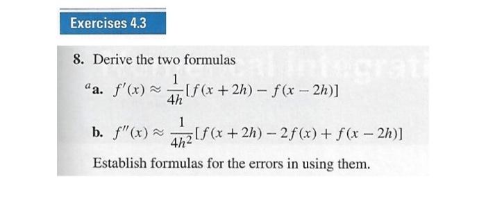 Solved 8. Derive the two formulas a. | Chegg.com