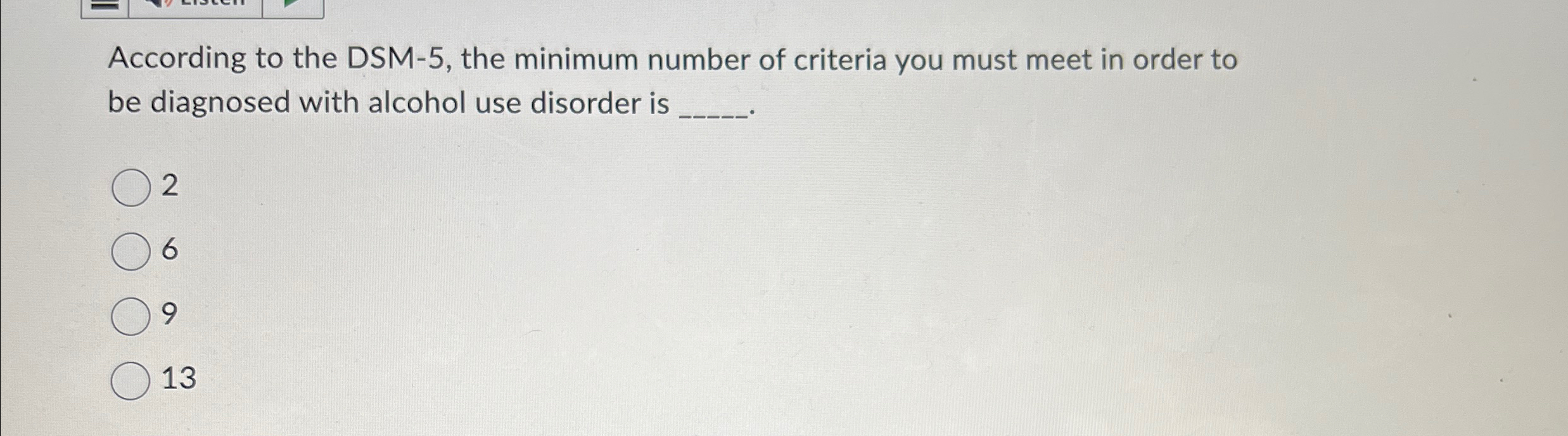 Solved According to the DSM-5, ﻿the minimum number of | Chegg.com