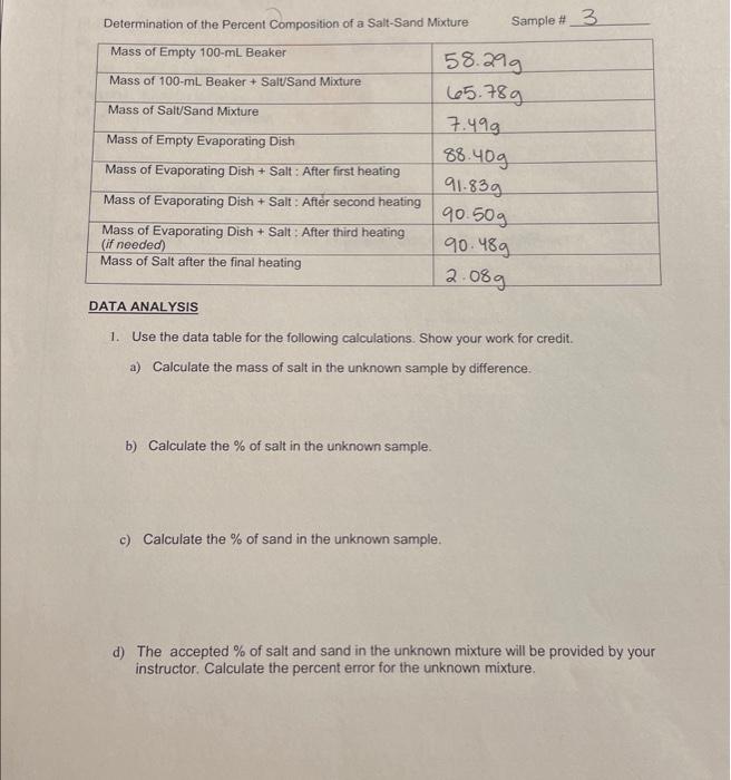 Solved The accepted % of both salt and sand is70% | Chegg.com