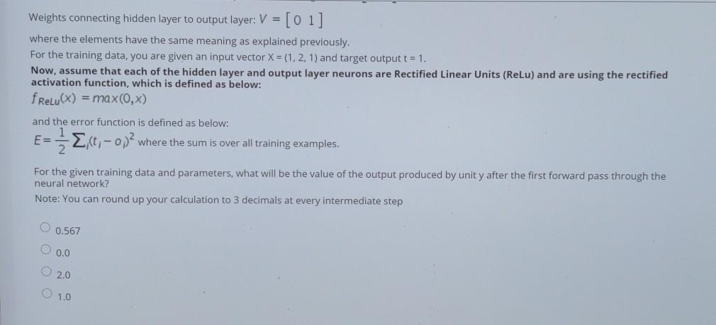 Solved Consider the simple 1-hidden layer neural network | Chegg.com