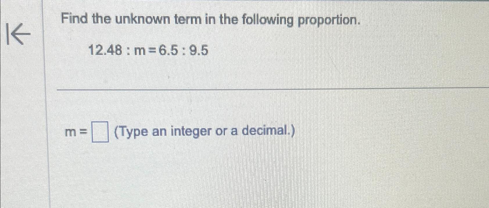 Solved Find the unknown term in the following | Chegg.com