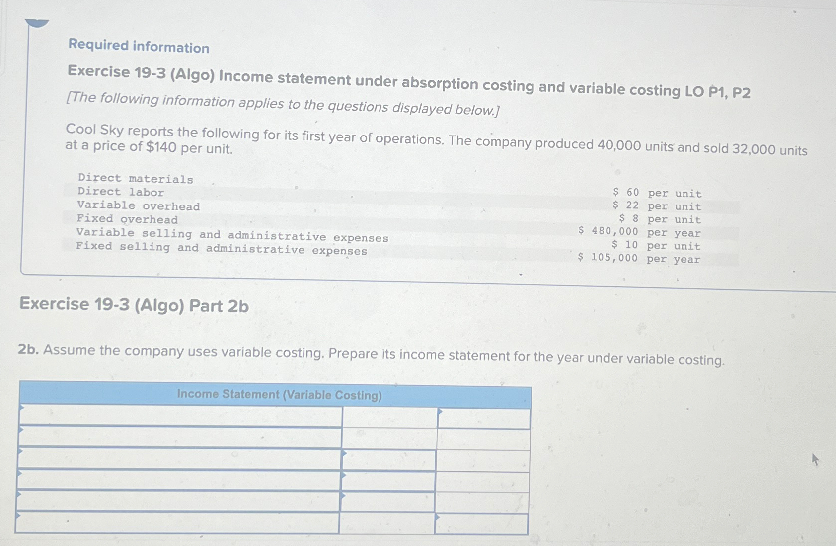 Solved Required informationExercise 19-3 (Algo) ﻿Income | Chegg.com