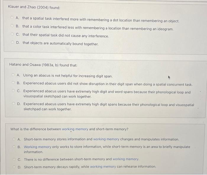 Solved Divided attention causes deficits in performance | Chegg.com