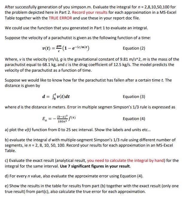 Solved After successfully generation of you simpson.m. | Chegg.com