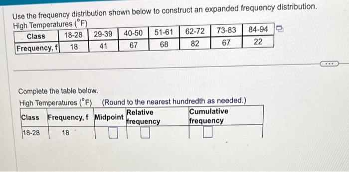 Solved Use the frequency distribution shown below to conduct | Chegg.com