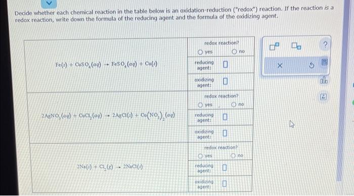 Solved Decide whether each chemical reaction in the table | Chegg.com Solved Decide whether each chemical reaction in the table | Chegg.com
