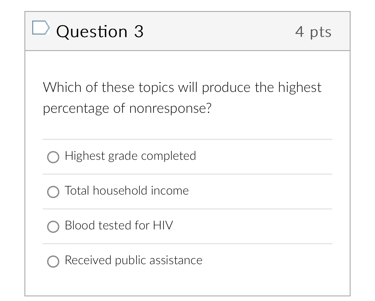 Solved Question 3Which of these topics will produce the | Chegg.com
