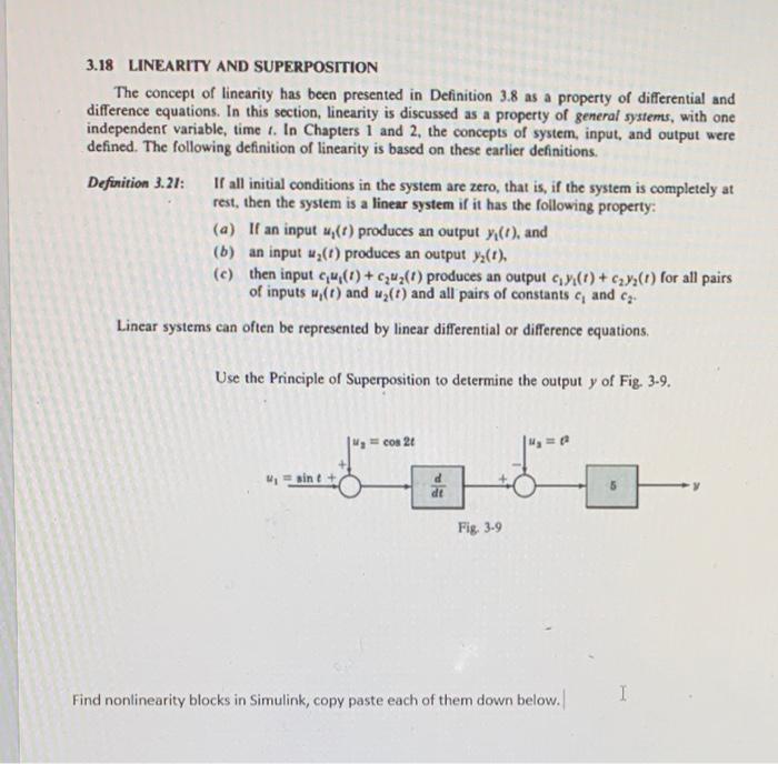 Solved 3.18 LINEARITY AND SUPERPOSITION The concept of | Chegg.com