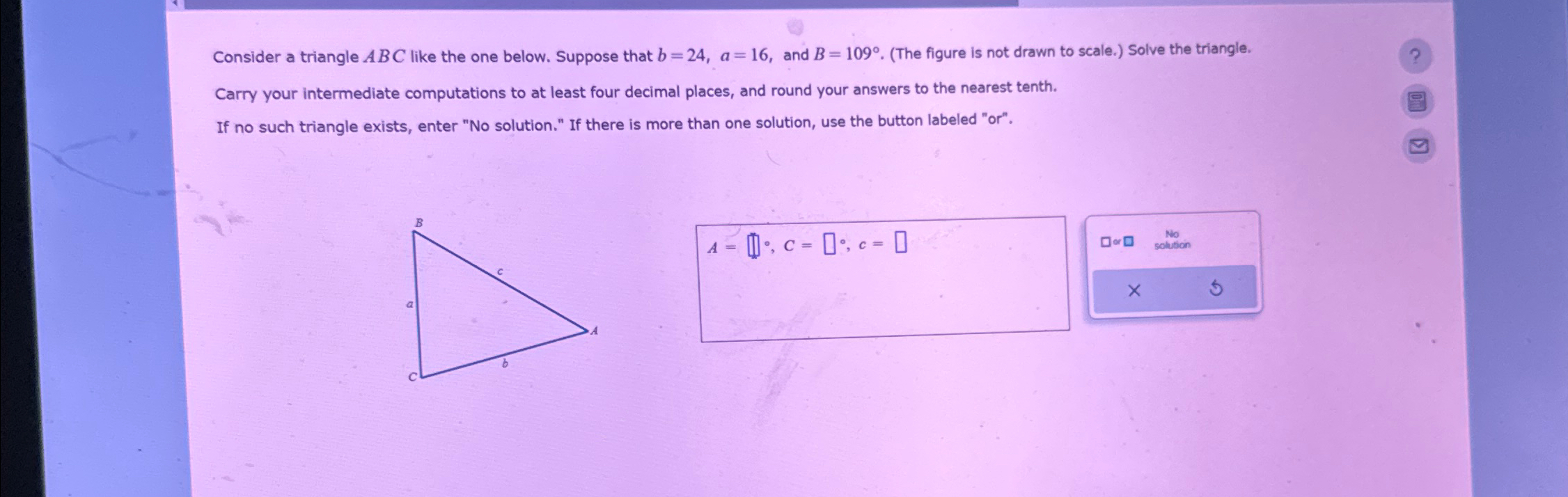 Solved Consider a triangle ABC like the one below. Suppose | Chegg.com