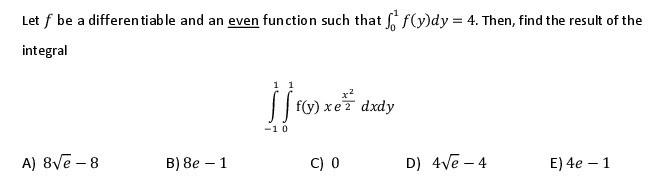 Solved Let f be a differentiable and an even function such | Chegg.com