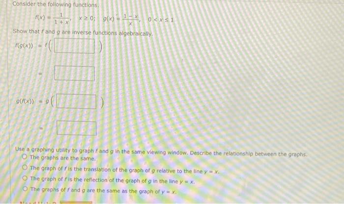 Solved Consider the following functions. | Chegg.com