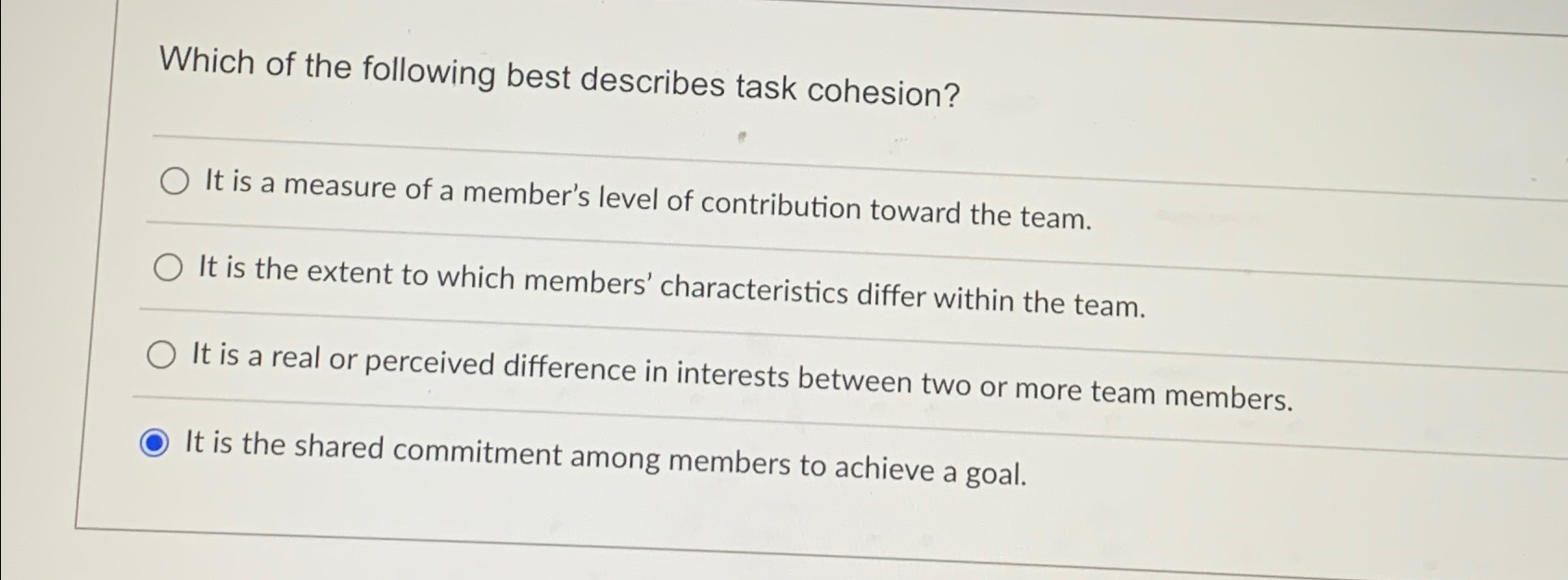 Solved Which of the following best describes task | Chegg.com