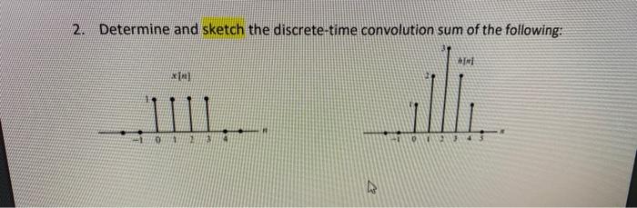 Solved 2. Determine and sketch the discrete-time convolution | Chegg.com