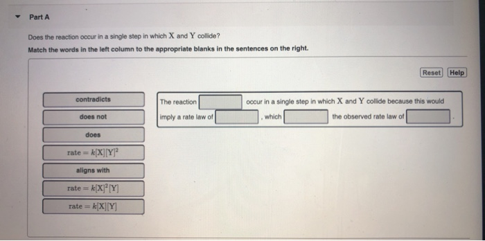 Solved Part A Does the reaction occur in a single step in | Chegg.com