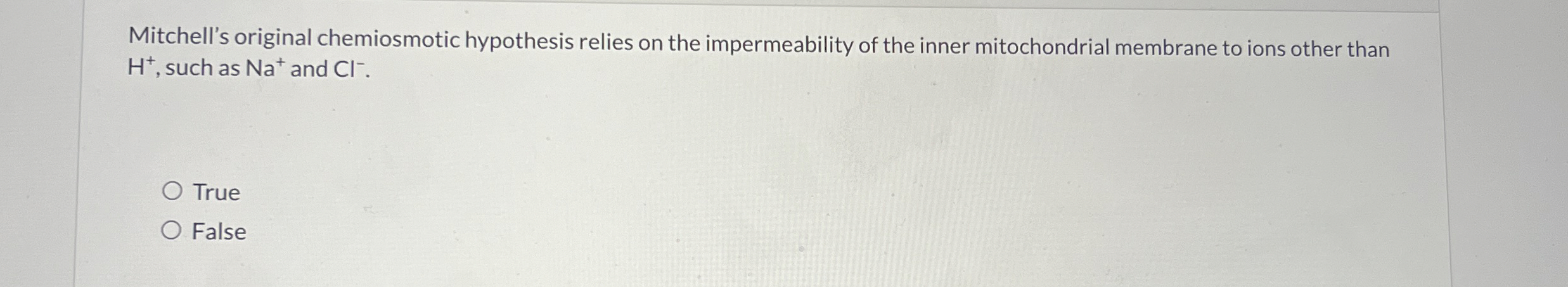 Solved Mitchell's original chemiosmotic hypothesis relies on | Chegg.com