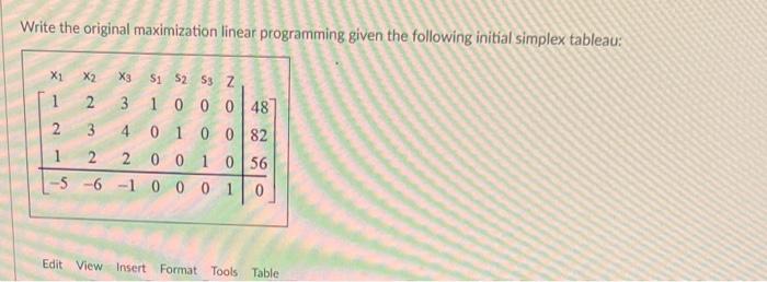 Solved Write the original maximization linear programming | Chegg.com
