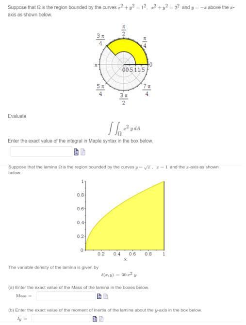 Solved Suppose that Ω ﻿is the region bounded by the curves | Chegg.com