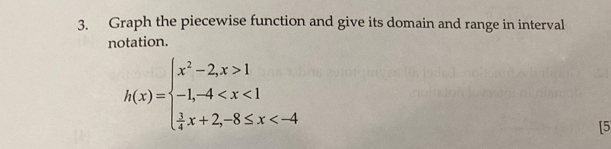 Solved Graph the piecewise function and give its domain and | Chegg.com