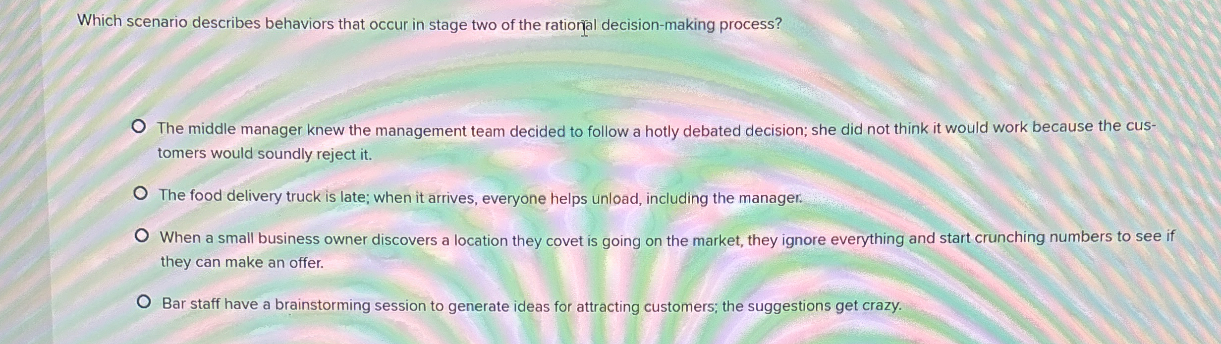 Solved Which scenario describes behaviors that occur in | Chegg.com