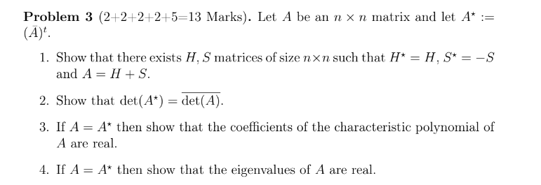 Solved Marks). ﻿Let A be an n \times n matrix and let | Chegg.com