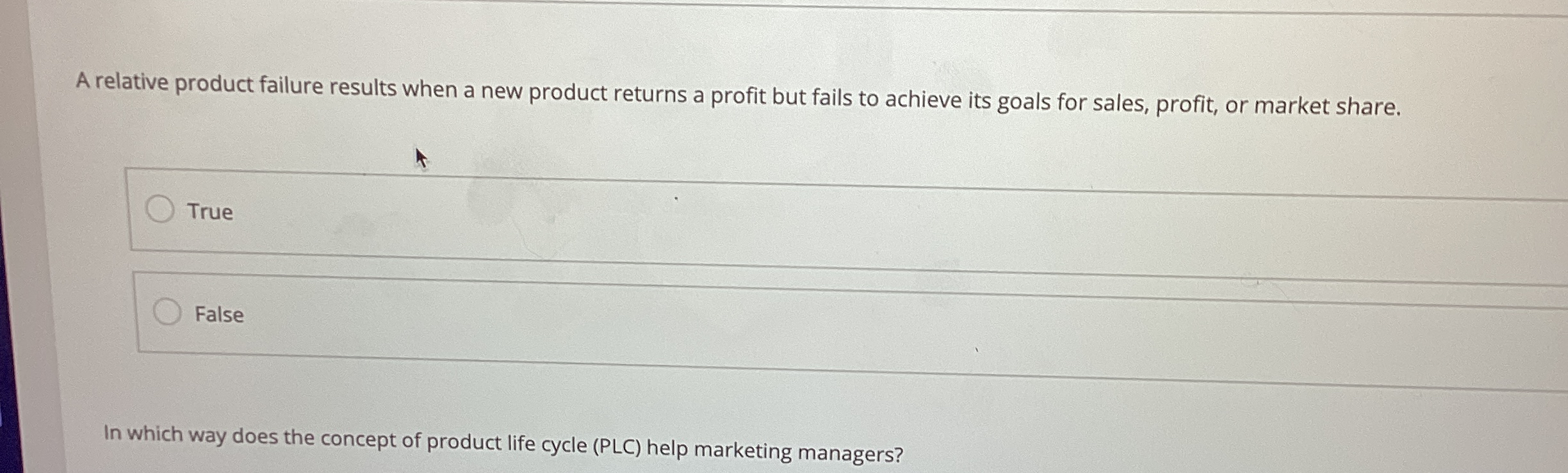 Solved A relative product failure results when a new product | Chegg.com