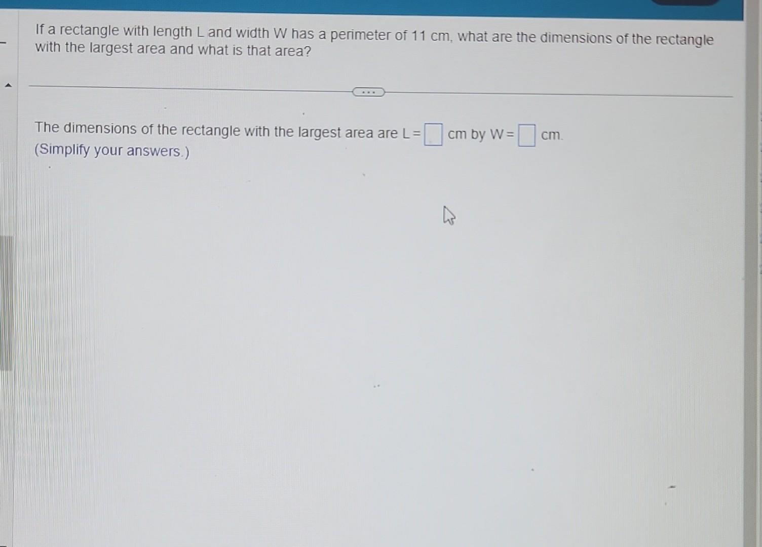 Solved If a rectangle with length L and width W has a | Chegg.com