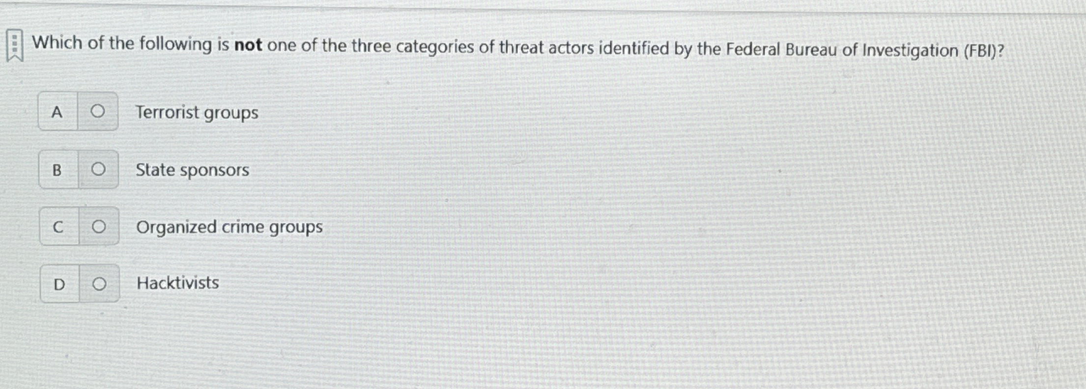Solved Which of the following is not one of the three | Chegg.com