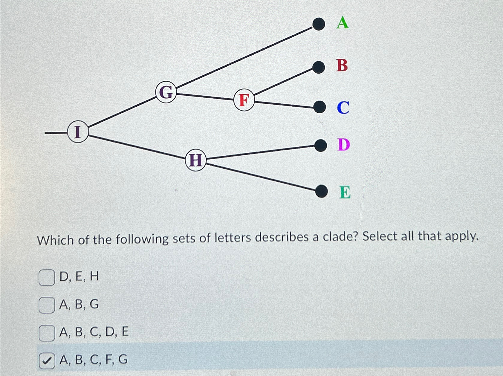 Solved Which of the following sets of letters describes a | Chegg.com