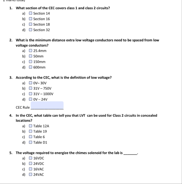 Solved What section of the CEC covers class 1 ﻿and class 2 | Chegg.com