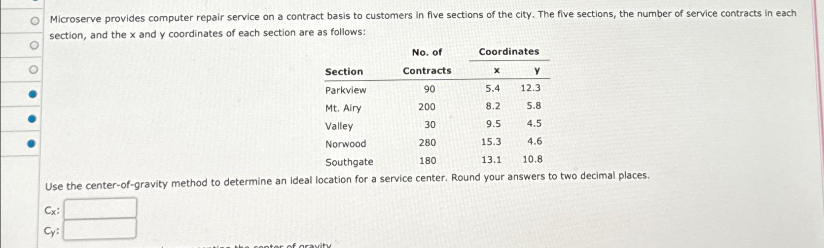 Solved Microserve provides computer repair service on a | Chegg.com