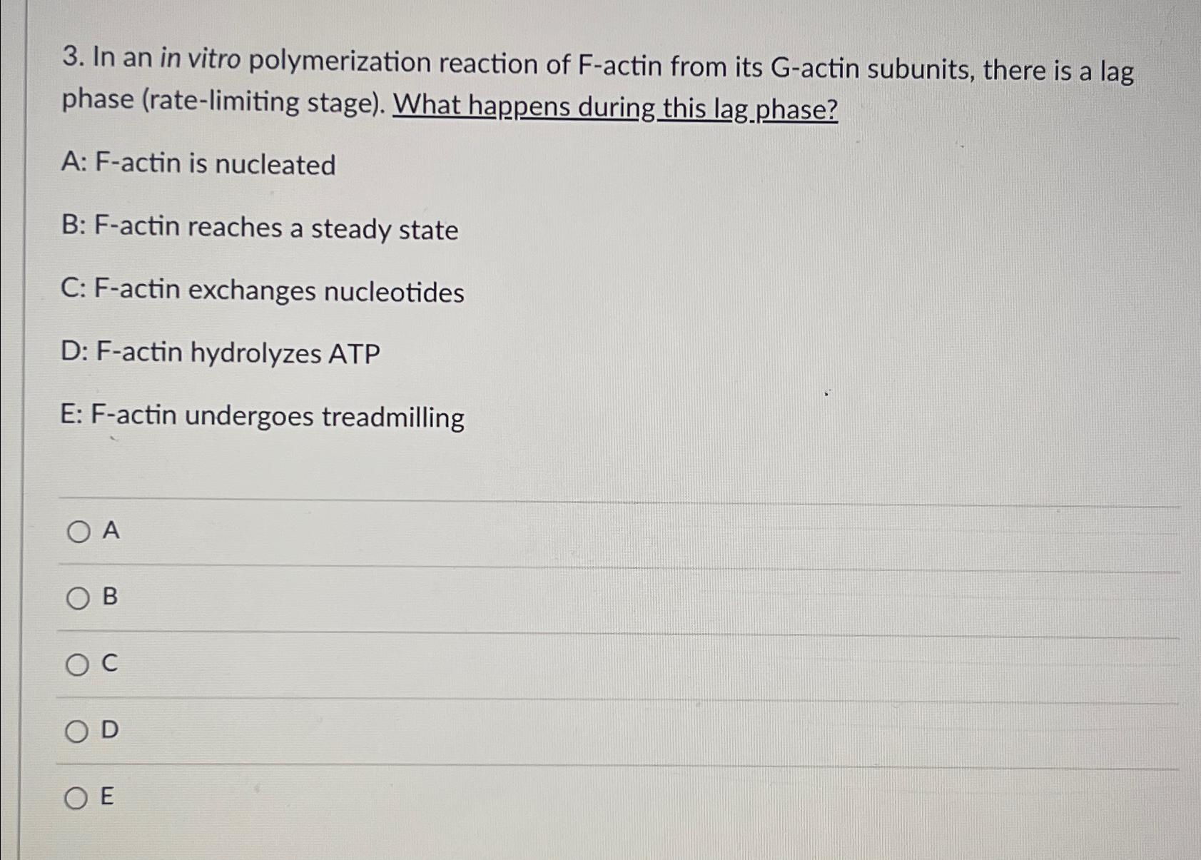 Solved In An In Vitro Polymerization Reaction Of F Actin