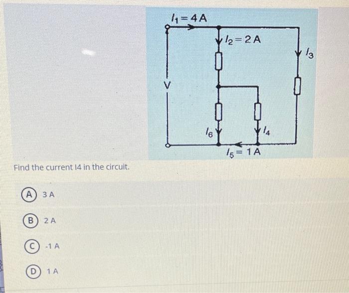 Solved Find the current 14 in the circuit. | Chegg.com