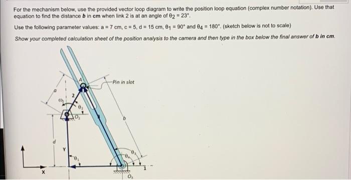 Solved For the mechanism below, use the provided vector loop | Chegg.com