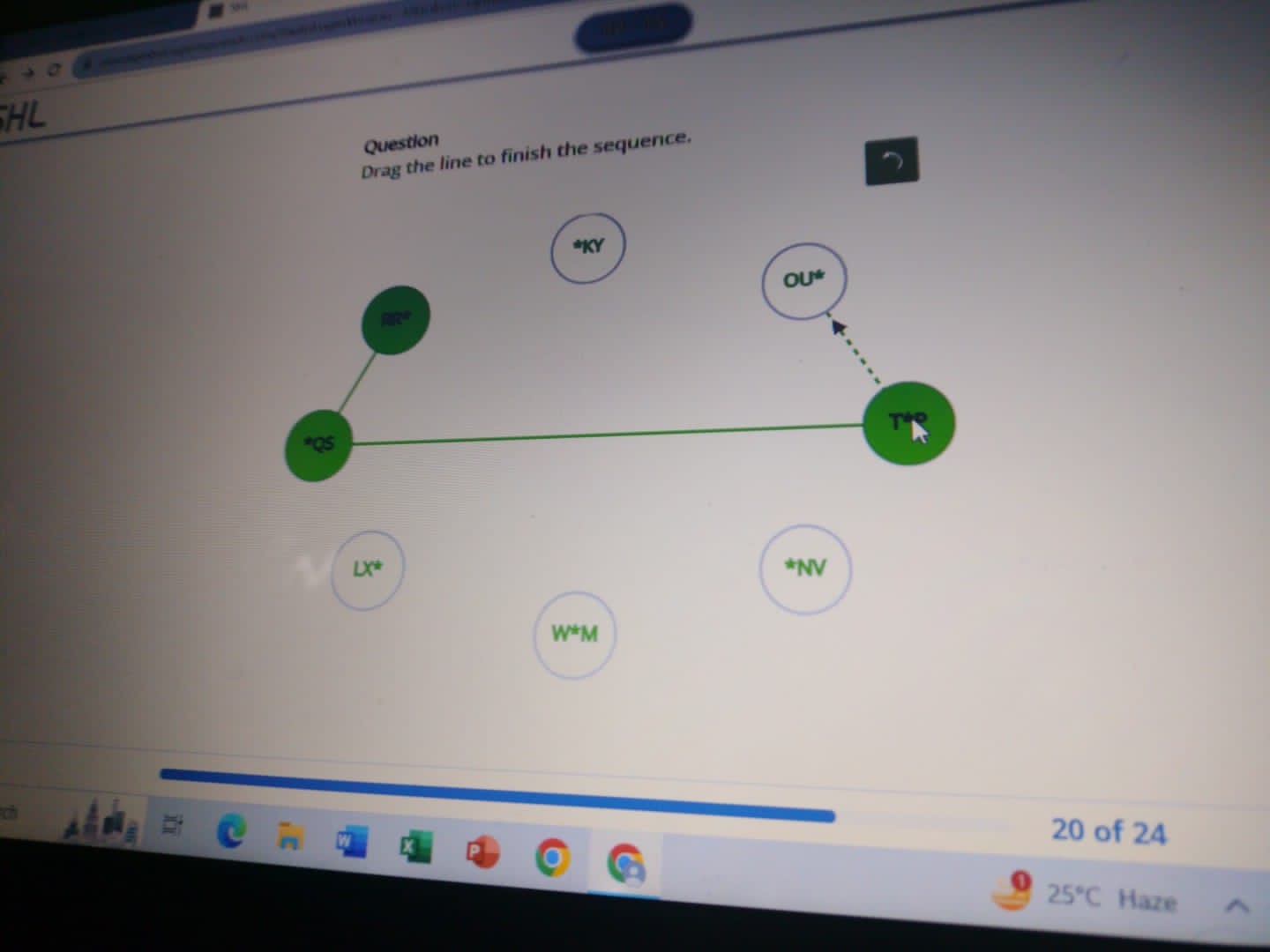 Solved QuestionDrag the line to finish the sequence. | Chegg.com