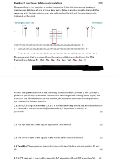 Solved Question 2. ﻿Insertion or deletion point | Chegg.com
