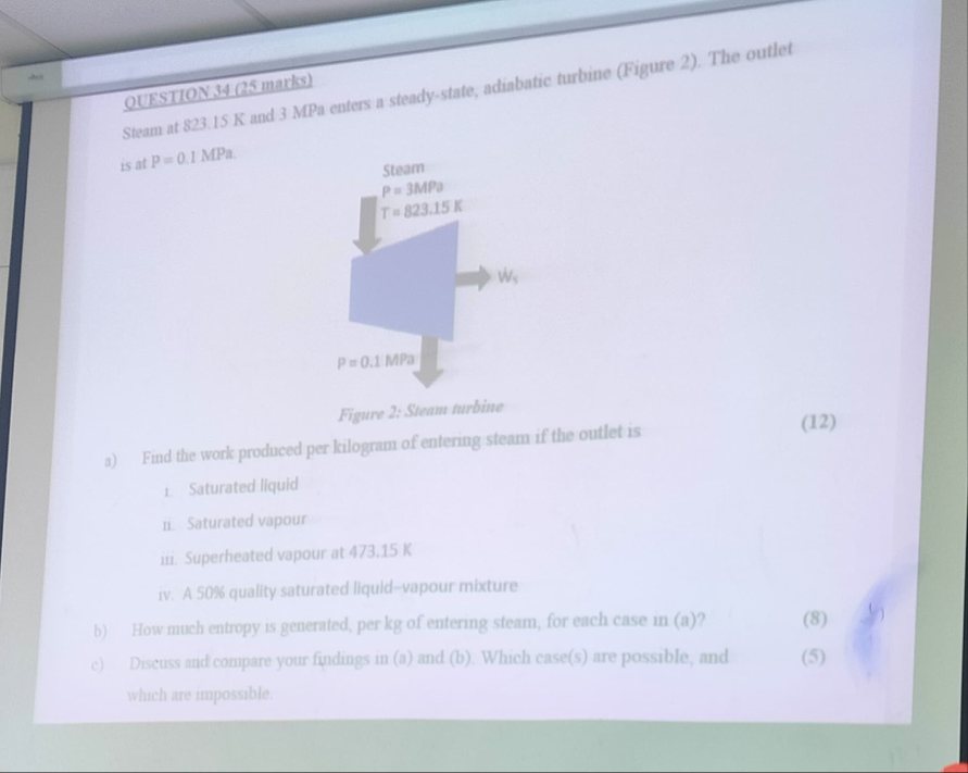 Solved Steam at 823.15 ﻿K and 3.0 ﻿MPa enter steady-state, | Chegg.com