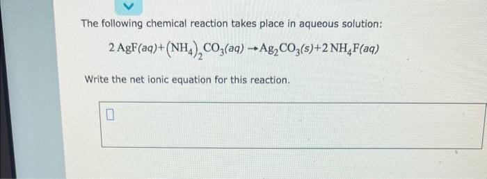 Solved The following chemical reaction takes place in | Chegg.com