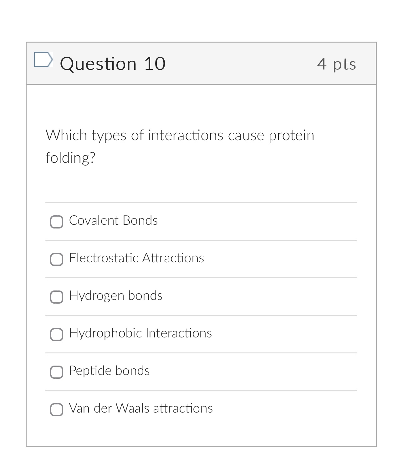 Solved Question 104 ﻿ptsWhich types of interactions cause | Chegg.com