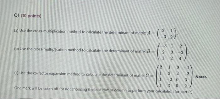 Solved Q1 (10 points) 2 (a) Use the cross-multiplication | Chegg.com