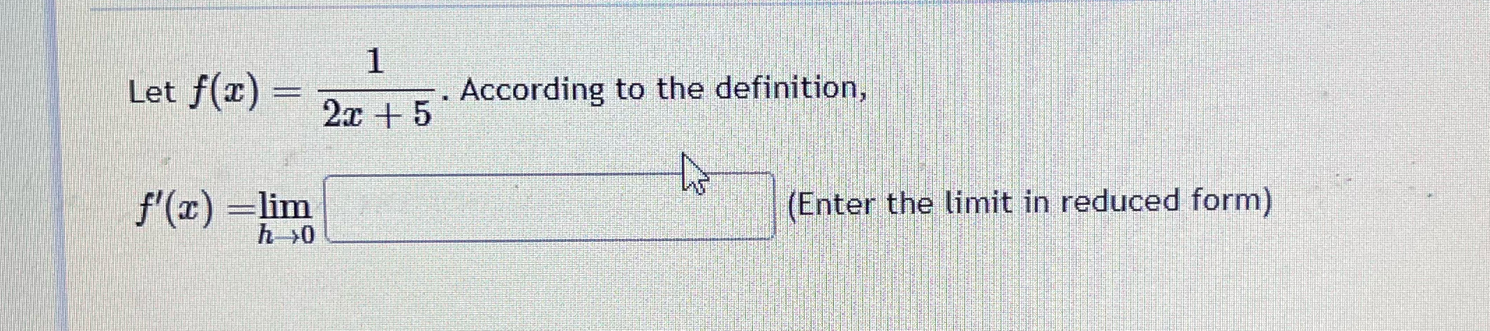 Solved Let f(x)=12x+5. ﻿According to the definition, | Chegg.com